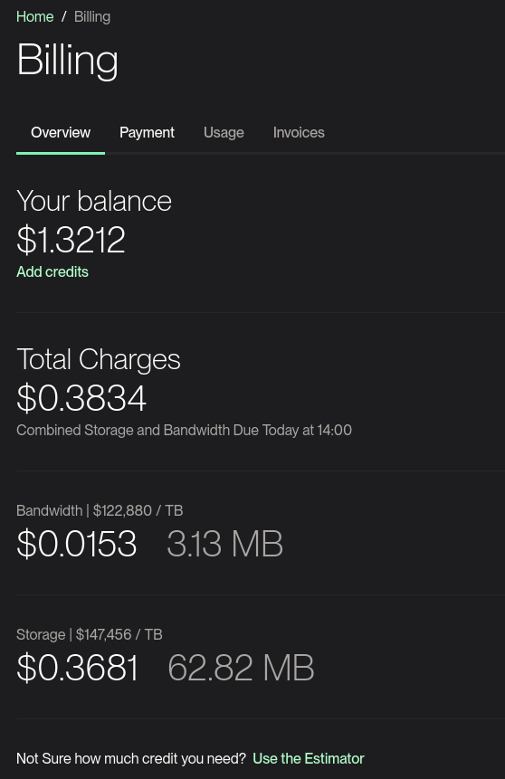 Billing – AIOZ Storage Docs